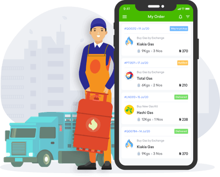 Cooking gas delivery software solution, on-demand gas management app system
