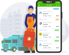 Cooking gas delivery software solution, on-demand gas management app system